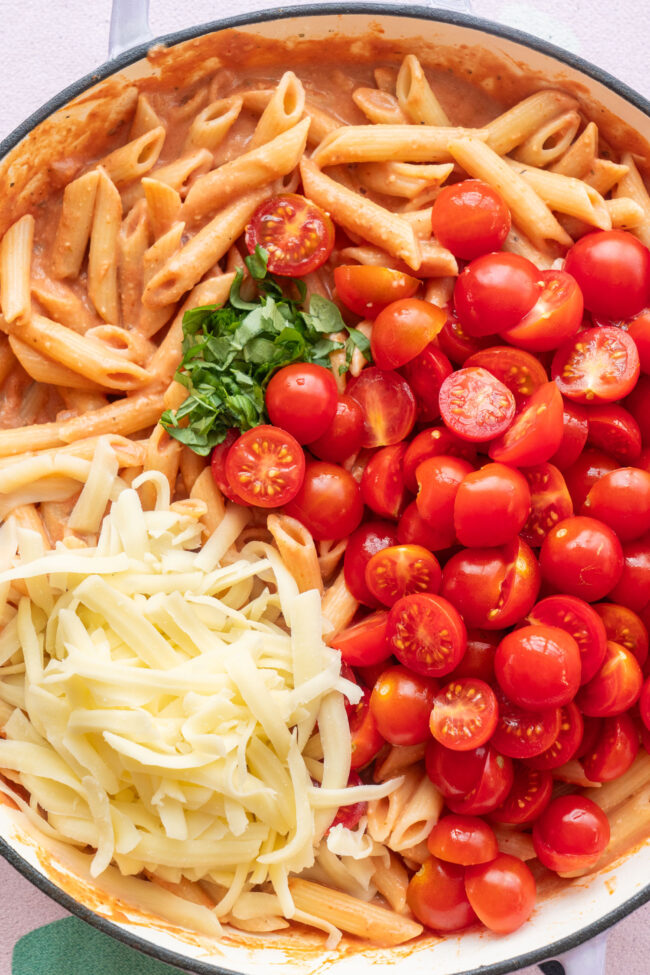 So Fresh Creamy Cherry Tomato Pasta - Brooklyn Farm Girl