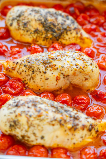 Baked Chicken and Cherry Tomatoes - Brooklyn Farm Girl Baked Chicken and Cherry Tomatoes - Brooklyn Farm Girl