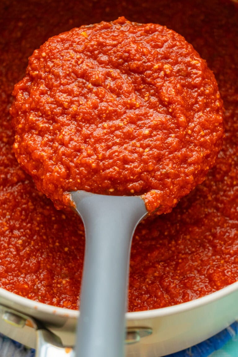 Creamy Crushed Tomato Spaghetti Sauce - Brooklyn Farm Girl
