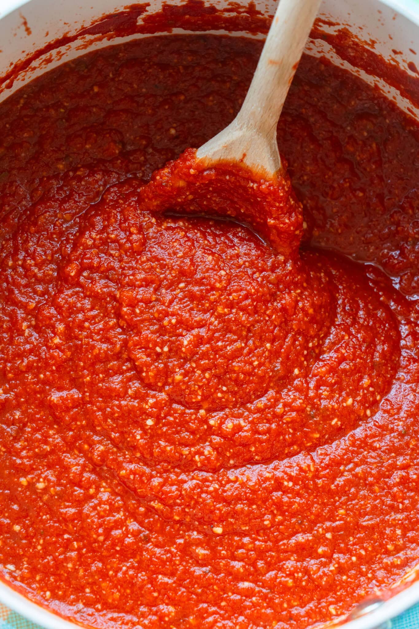 Creamy Crushed Tomato Spaghetti Sauce - Brooklyn Farm Girl