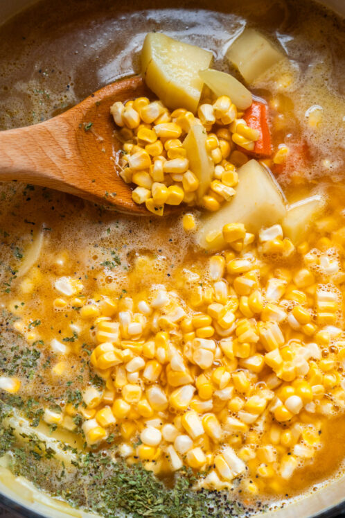Fresh & Sweet Corn Soup with Potatoes - Brooklyn Farm Girl