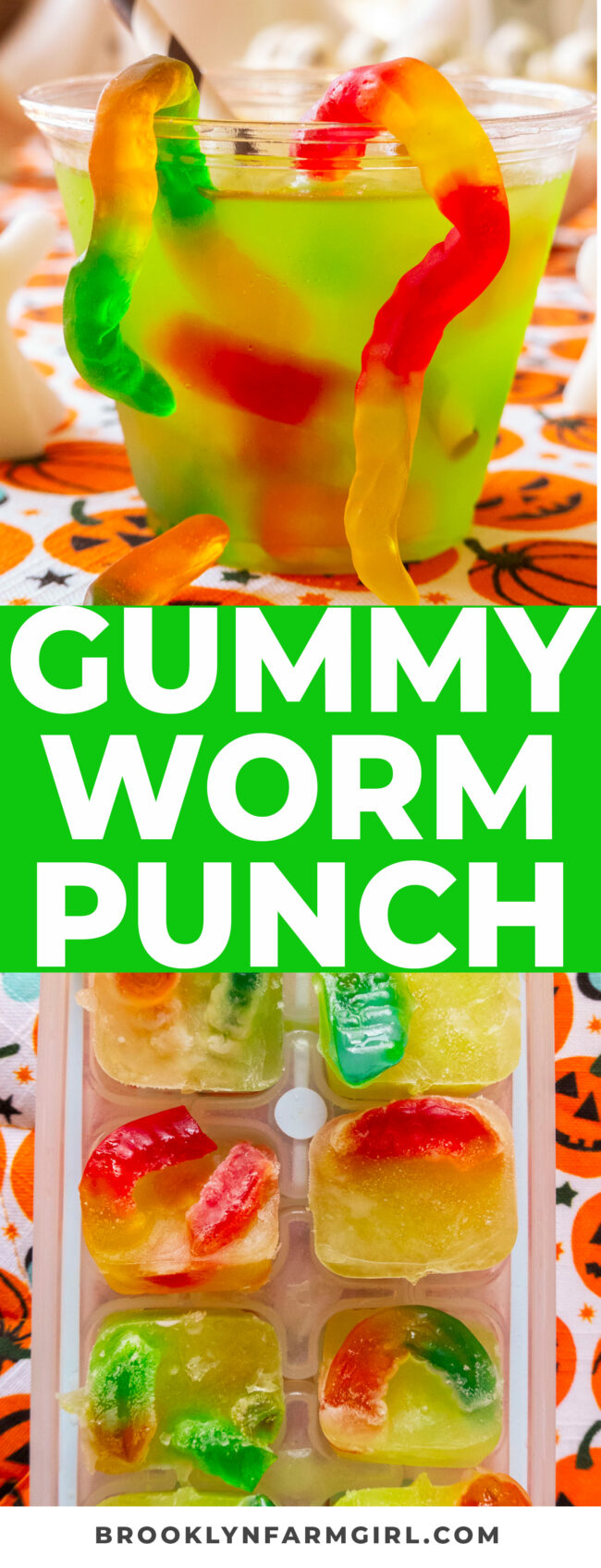 Halloween Gummy Worm Punch - Brooklyn Farm Girl