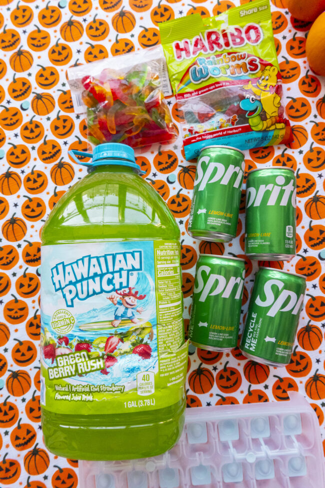 Halloween Gummy Worm Punch - Brooklyn Farm Girl