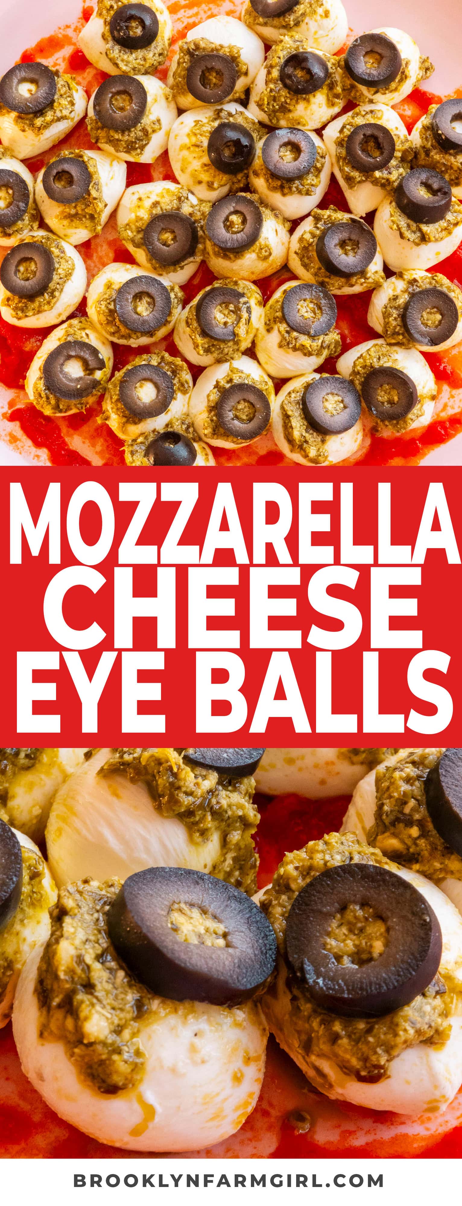 Mozzarella Eyeballs with Olives - Brooklyn Farm Girl