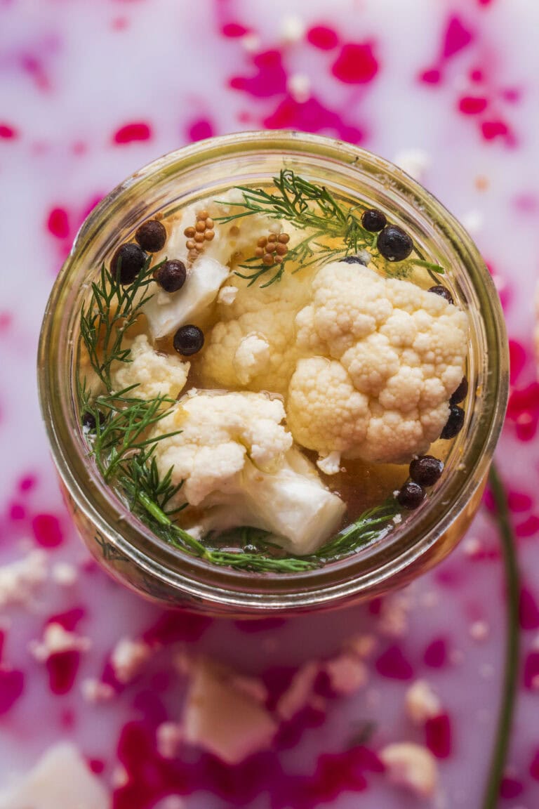 Crunchy Pickled Cauliflower - Brooklyn Farm Girl