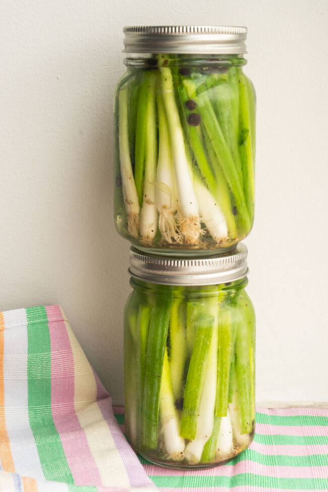 Canning Pickled Green Onions - Brooklyn Farm Girl
