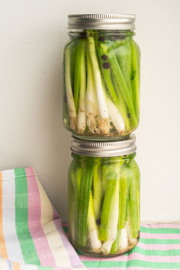 Canning Pickled Green Onions - Brooklyn Farm Girl