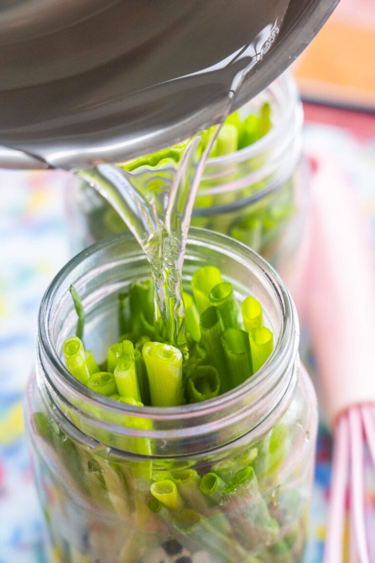 Canning Pickled Green Onions - Brooklyn Farm Girl