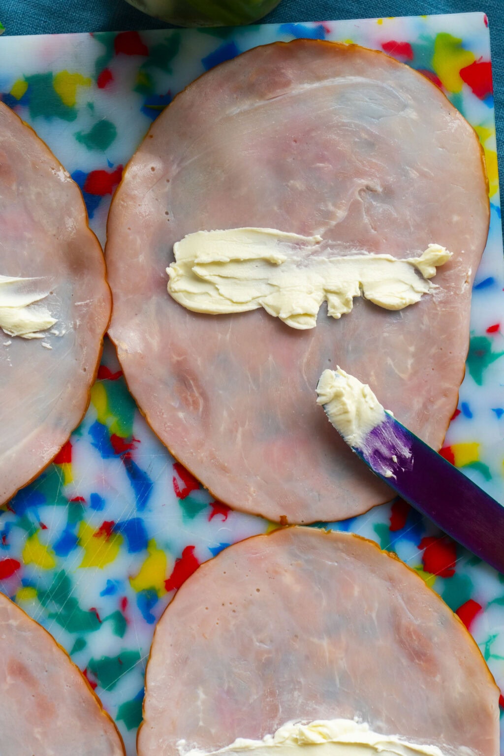 Ham & Cream Cheese Roll-Ups with Pickled Green Onions - Brooklyn Farm Girl