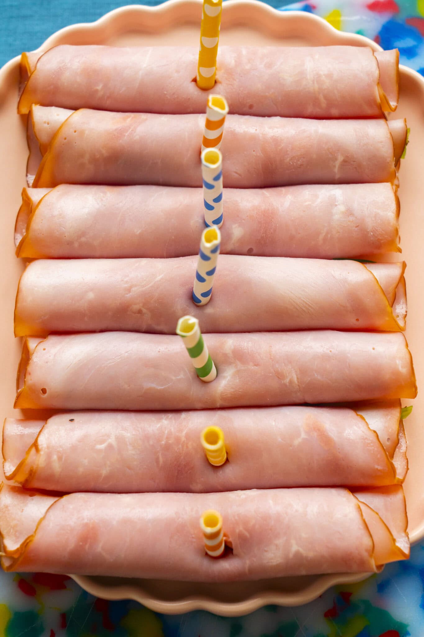 Ham & Cream Cheese Roll-Ups with Pickled Green Onions - Brooklyn Farm Girl