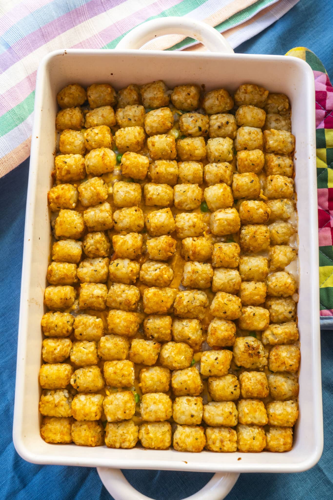 Cheesy Ground Turkey Tater Tot Casserole - Brooklyn Farm Girl