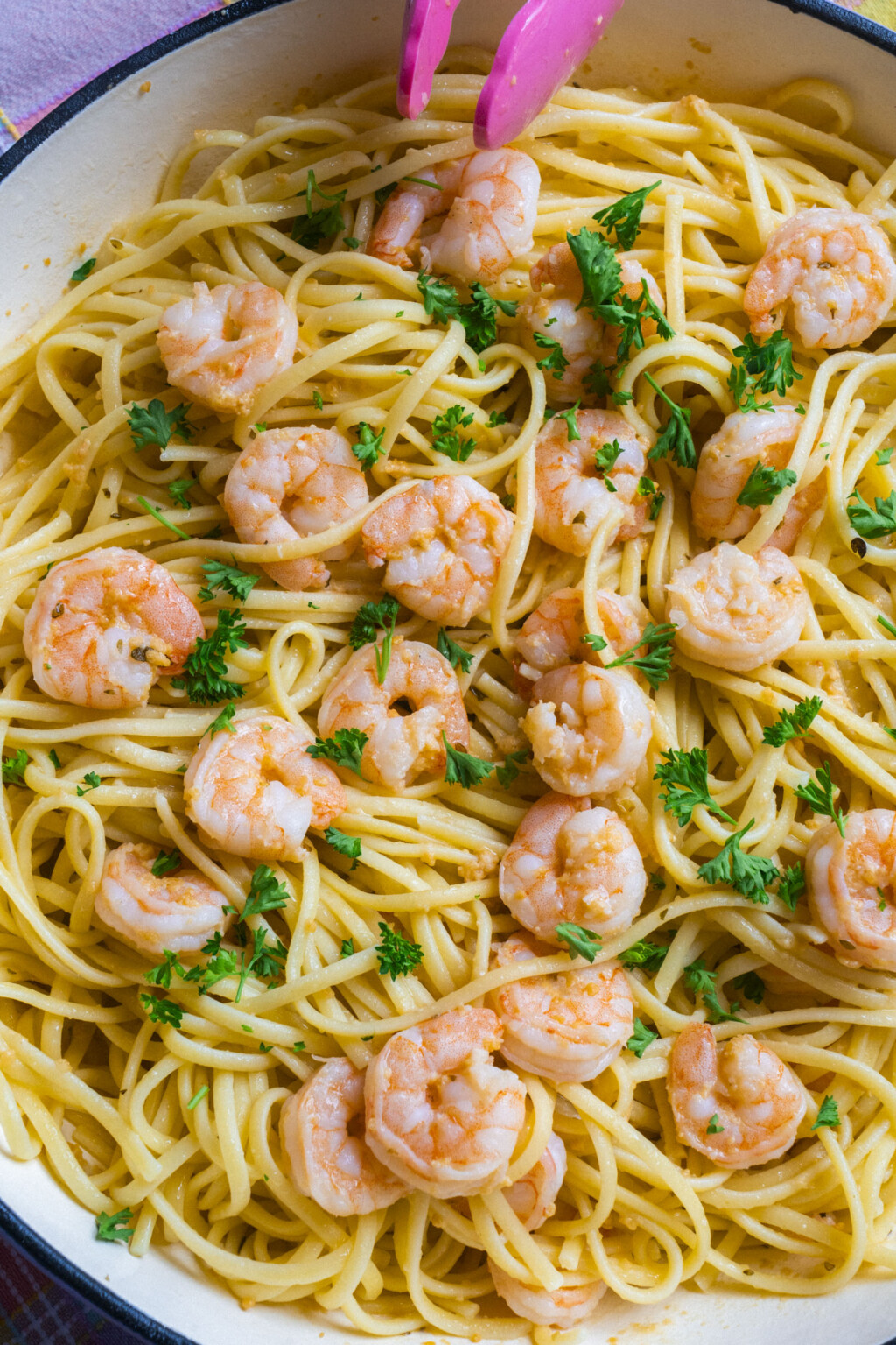 Garlic Butter Shrimp Linguine - Brooklyn Farm Girl